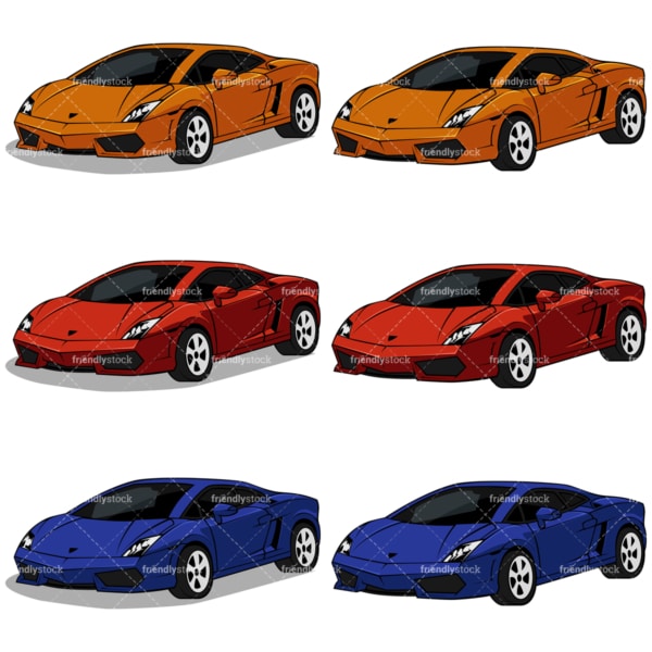 Expensive Super Cars Cartoon Vector Clipart - FriendlyStock