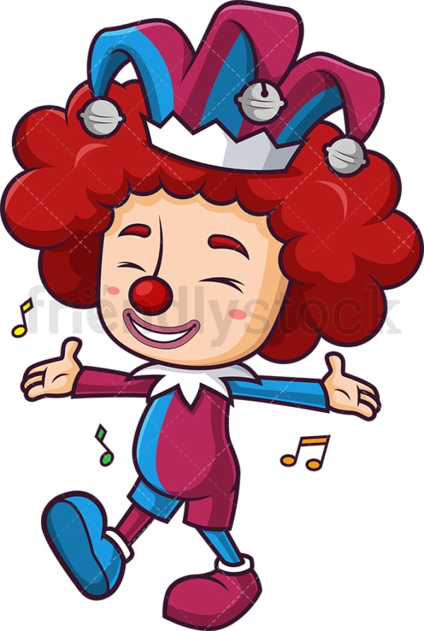 Jester Entertaining With Music Cartoon Clipart Vector - FriendlyStock