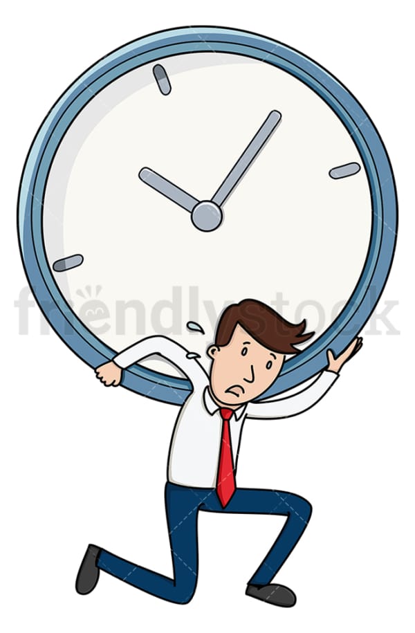 Businessman With Time Management Issues Cartoon Vector Clipart ...