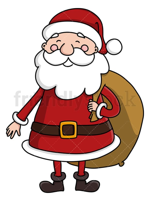 Santa Claus Holding Blank Papyrus Cartoon Clipart Vector - FriendlyStock