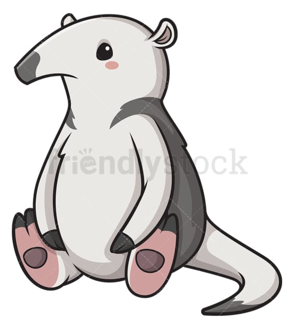 Kawaii Anteater Cartoon Clipart Vector - FriendlyStock