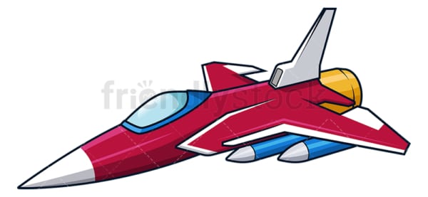 Retro Fighter Jet Cartoon Clipart Vector - FriendlyStock