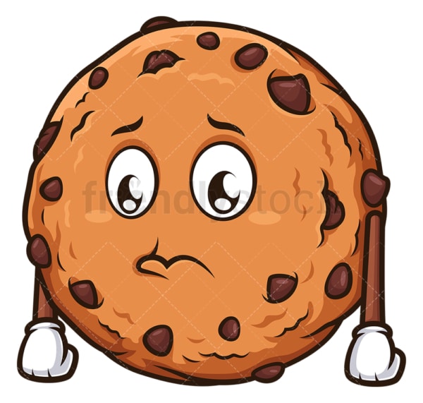 Sad Cookie Cartoon Clipart Vector - FriendlyStock
