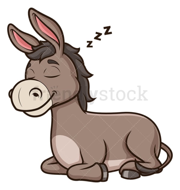 Donkey Sleeping Cartoon Clipart Vector - FriendlyStock