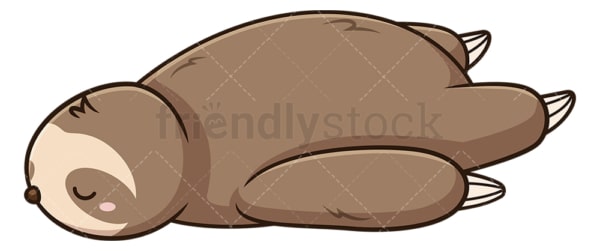 Exhausted Sloth Lying Down Cartoon Vector Clipart - FriendlyStock