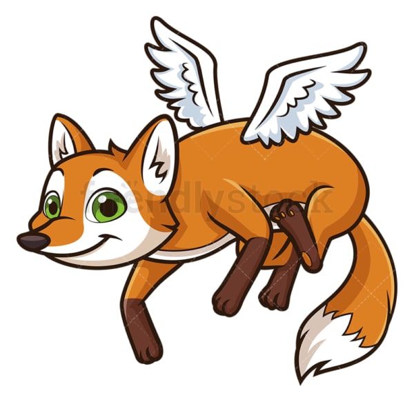 Cute Flying Fox Cartoon Vector Clipart - FriendlyStock