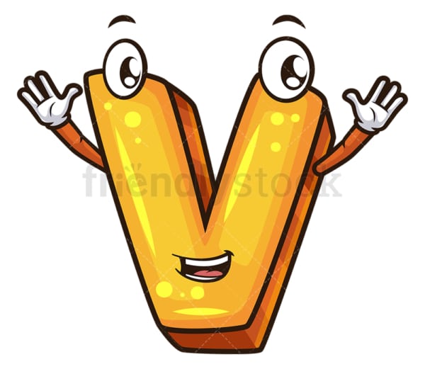 Cartoon Letter V Vector Clipart - FriendlyStock