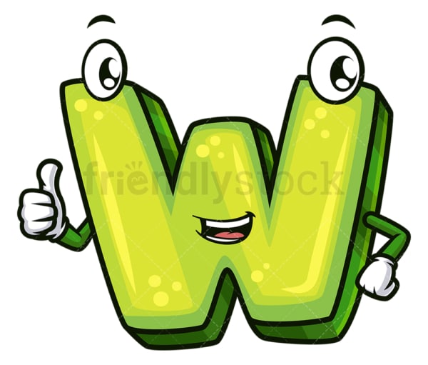 Cartoon Letter W Vector Clipart - FriendlyStock