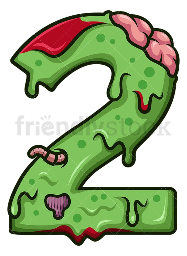 Zombie Number 7 Cartoon Vector Clipart - FriendlyStock