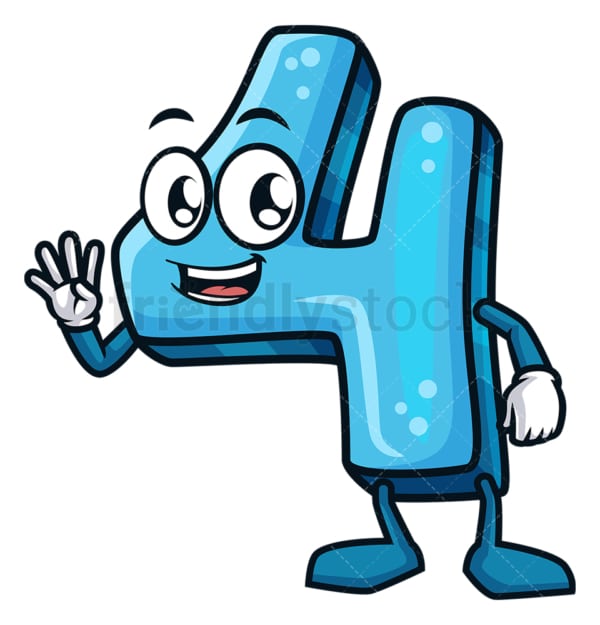 Cartoon Number 4 Clipart Vector - FriendlyStock