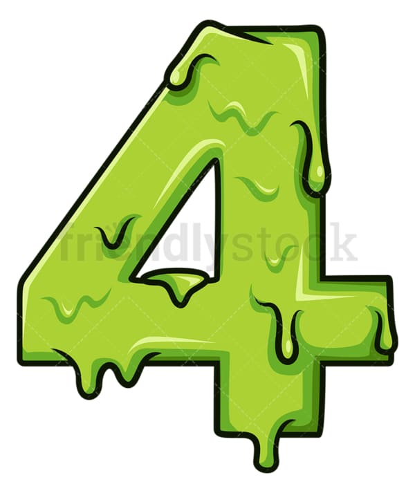 Slime Number 4 Cartoon Vector Clipart - FriendlyStock