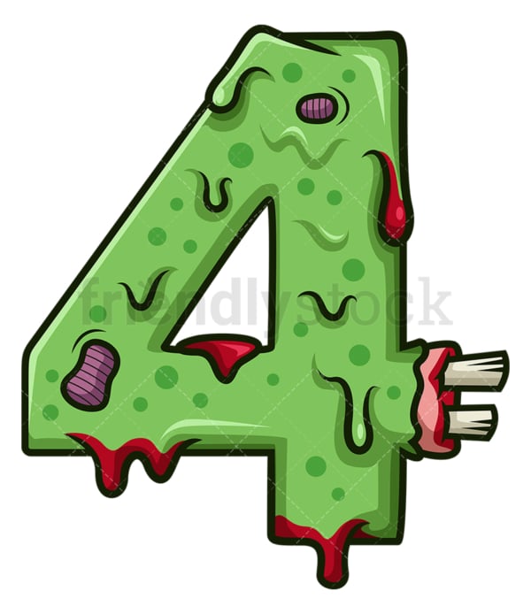 Zombie Number 4 Cartoon Vector Clipart - FriendlyStock