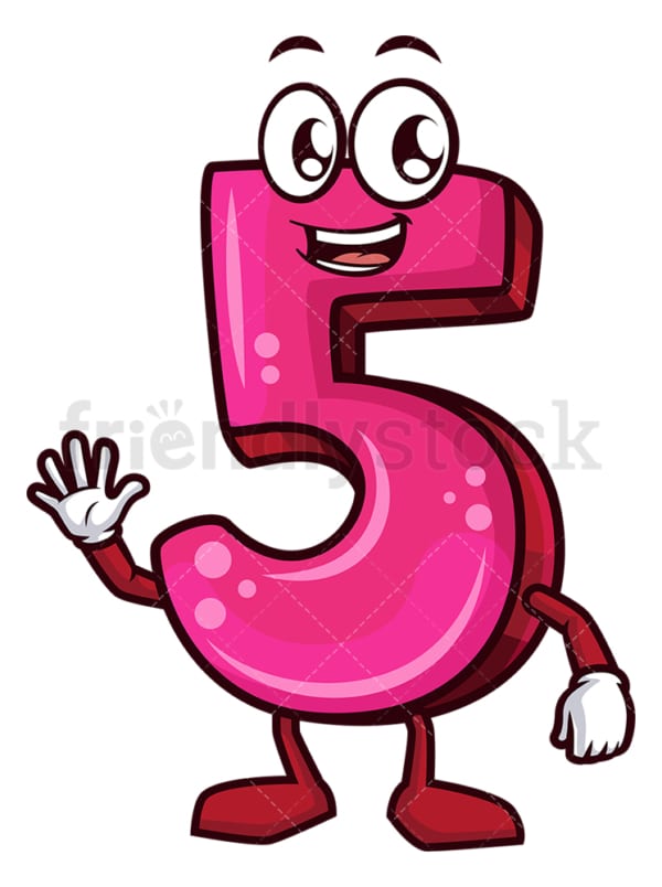 Cartoon Number 5 Clipart Vector - FriendlyStock