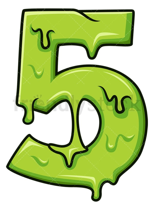 Slime Number 5 Cartoon Vector Clipart - FriendlyStock