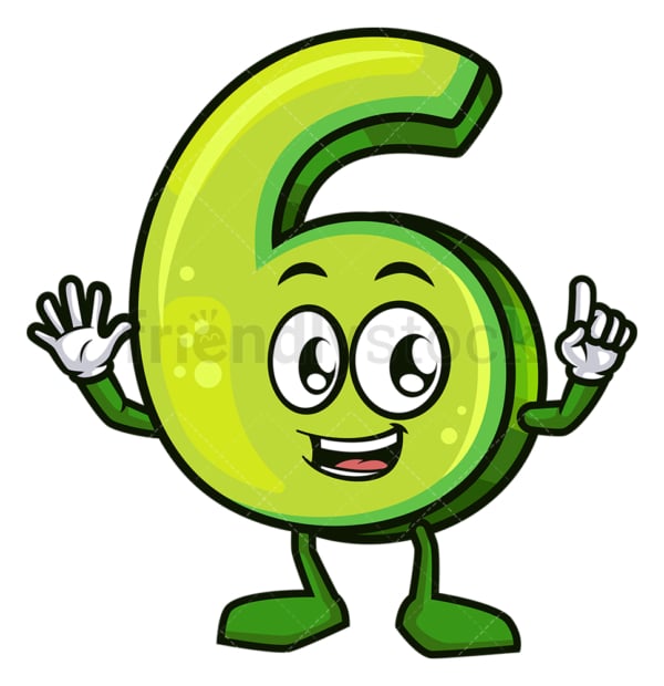 Cartoon Number 6 Clipart Vector - FriendlyStock