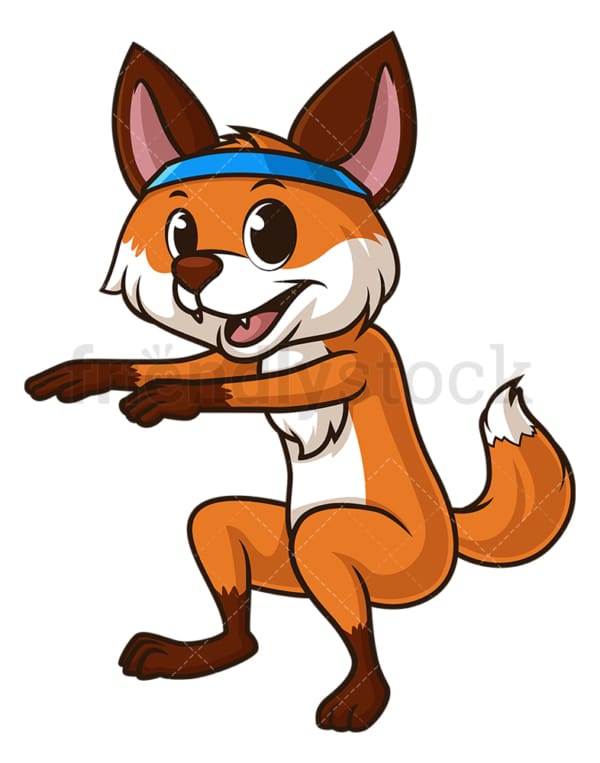 Fox Working Out Cartoon Clipart Vector - FriendlyStock