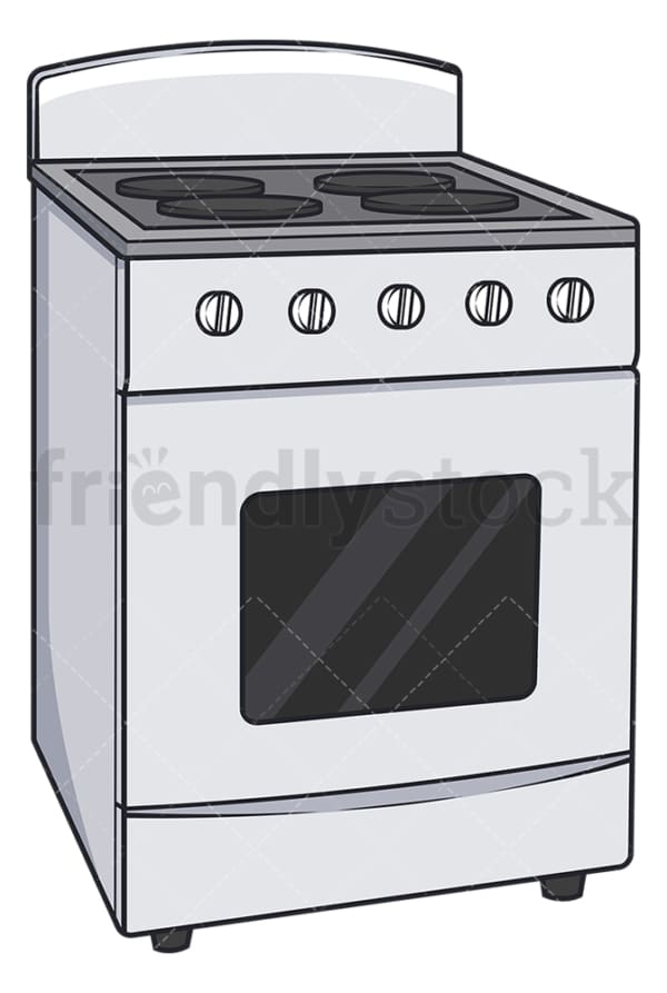Stove With Oven Cartoon Vector Clipart - FriendlyStock
