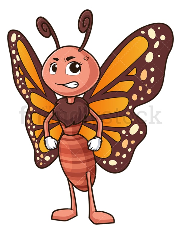 Angry Butterfly Cartoon Clipart Vector - FriendlyStock