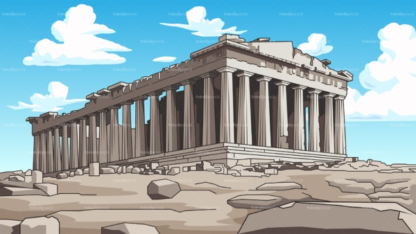 The Parthenon Background Cartoon Vector Clipart - FriendlyStock