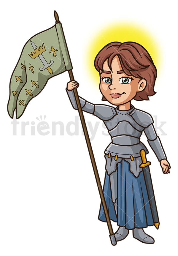 Saint Joan Of Arc Cartoon Vector Clipart - FriendlyStock