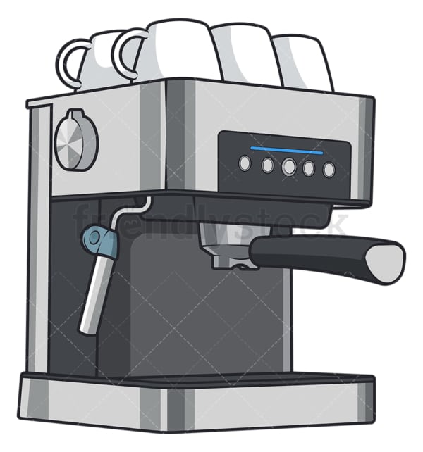 Espresso Coffee Machine Cartoon Vector Clipart - FriendlyStock