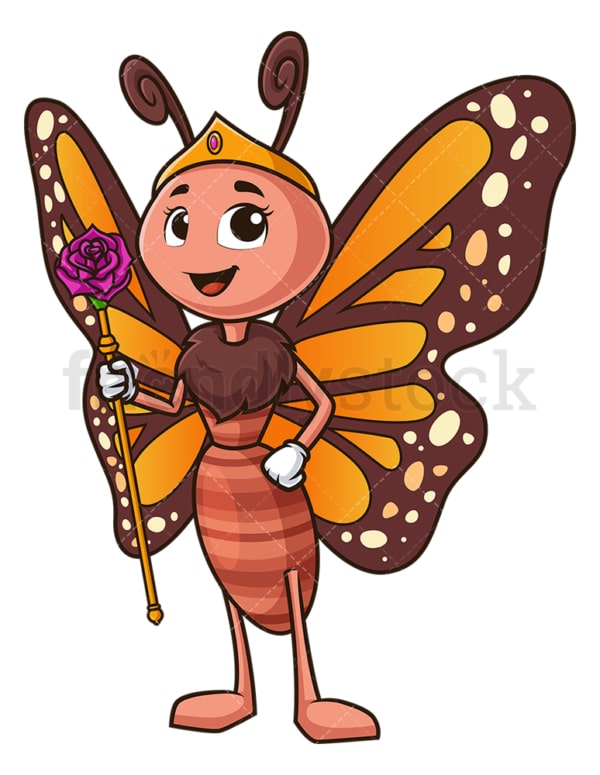 Queen Butterfly Cartoon Clipart Vector - FriendlyStock