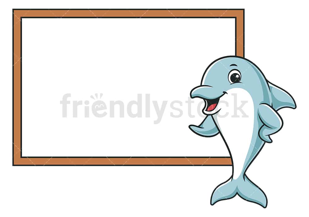 Dolphin Blank Sign Cartoon Clipart Vector - FriendlyStock