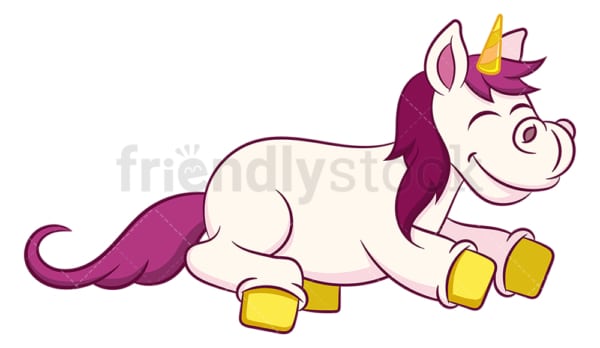 Happy Unicorn Cartoon Clipart Vector - FriendlyStock