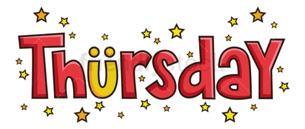 Text Doodle Thursday Cartoon Clipart Vector - FriendlyStock