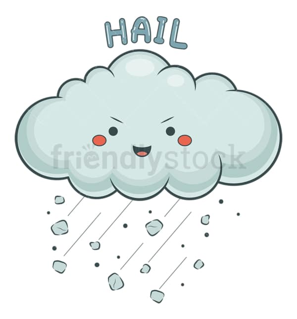Weather Emoji Hail Cartoon Vector Clipart - FriendlyStock