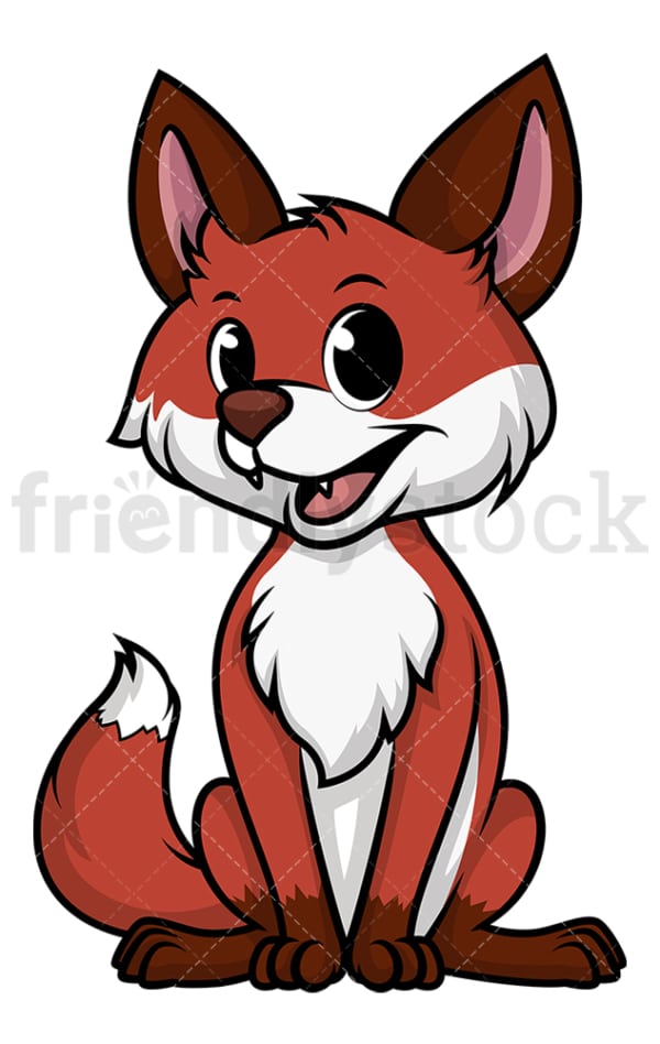 Fox Sitting Down Cartoon Vector Clipart - FriendlyStock