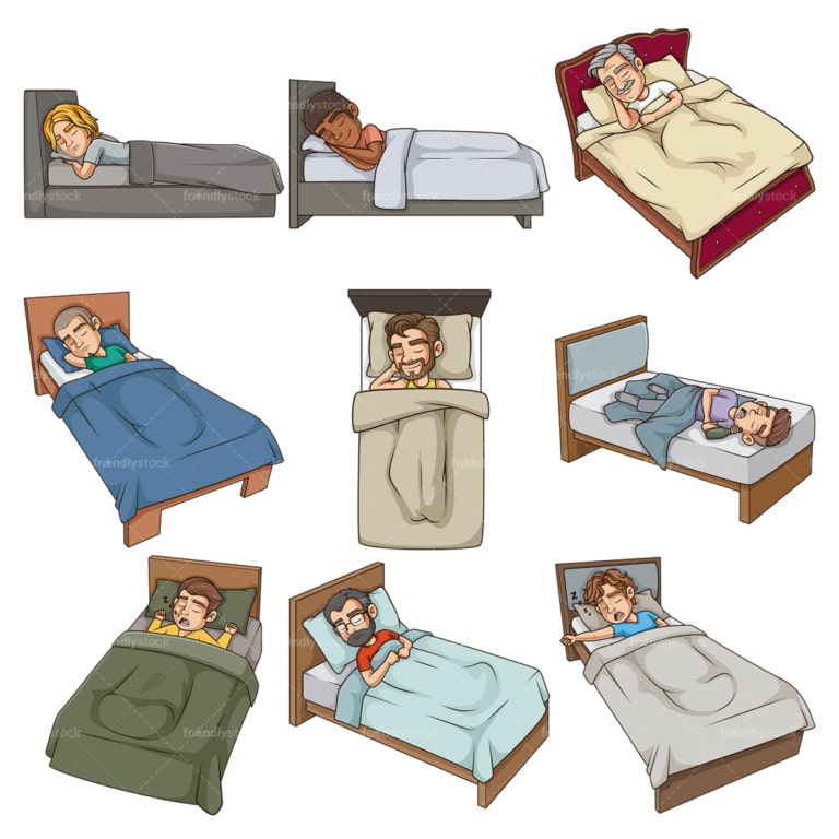 Men Sleeping Clipart Vector Collection - FriendlyStock