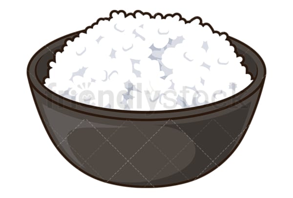 Steamed Rice Cartoon Vector Clipart - FriendlyStock