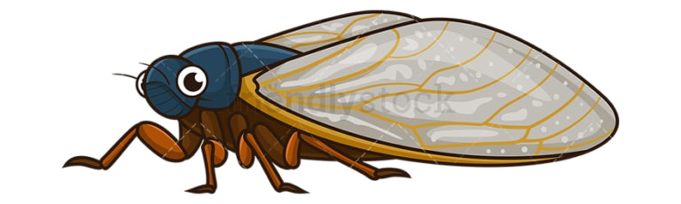Cute Cicada Cartoon Vector Clipart - FriendlyStock