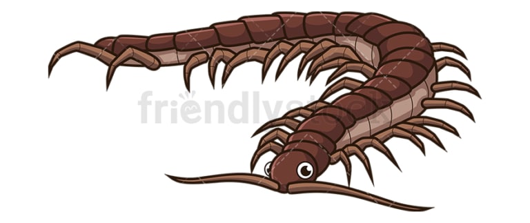 Cute Centipede Cartoon Vector Clipart - FriendlyStock