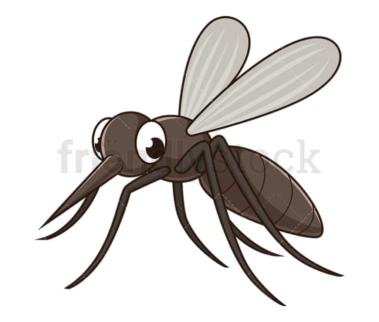 Cute Mosquito Cartoon Vector Clipart - FriendlyStock