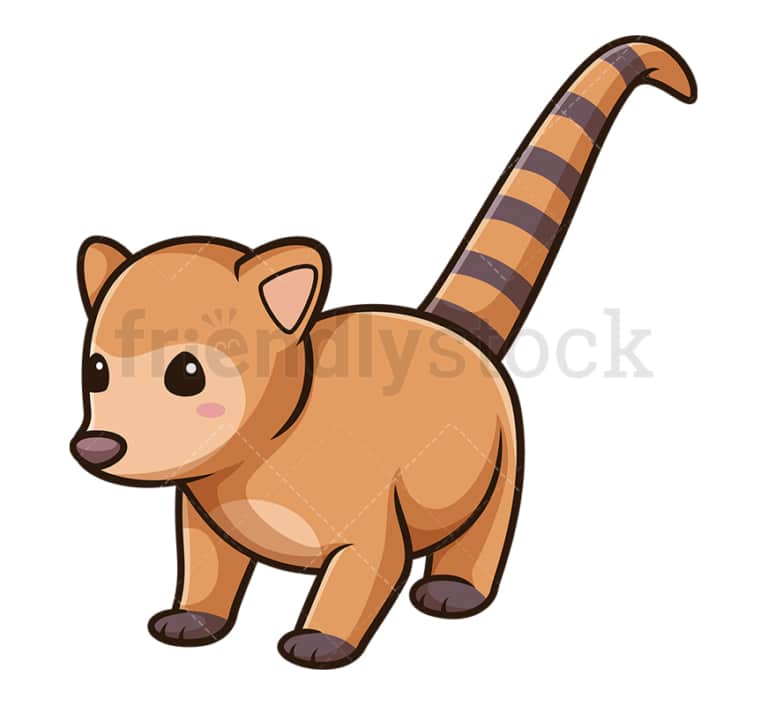 Chibi Kawaii Coatimundi Cartoon Clipart Vector - FriendlyStock