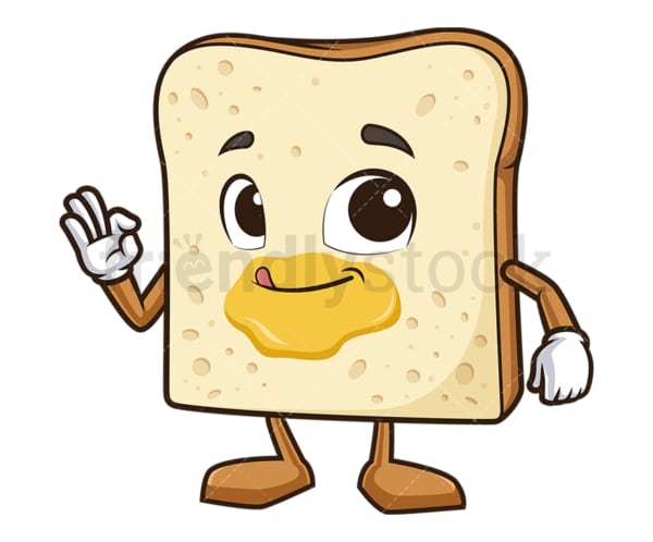Toast Bread Butter Cartoon Clipart Vector - FriendlyStock