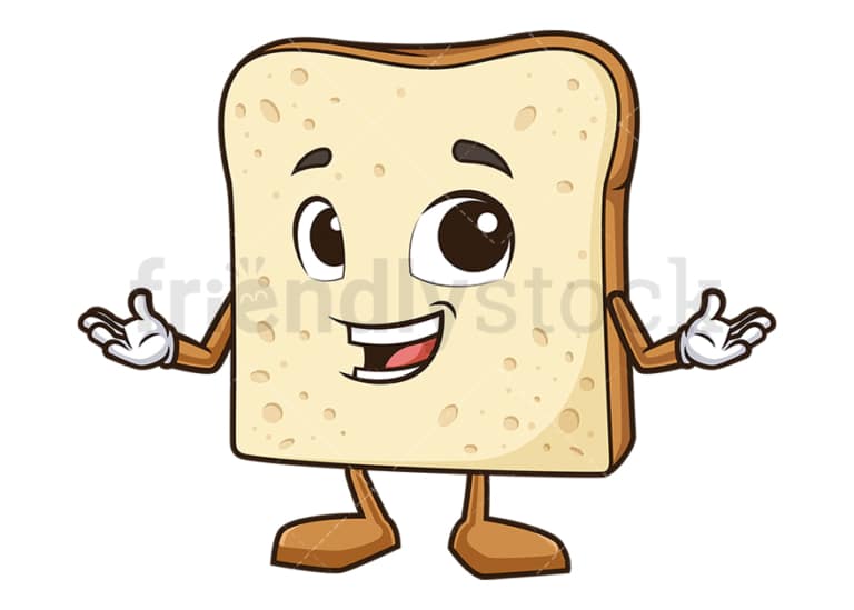 Happy Toast Bread Cartoon Clipart Vector - FriendlyStock