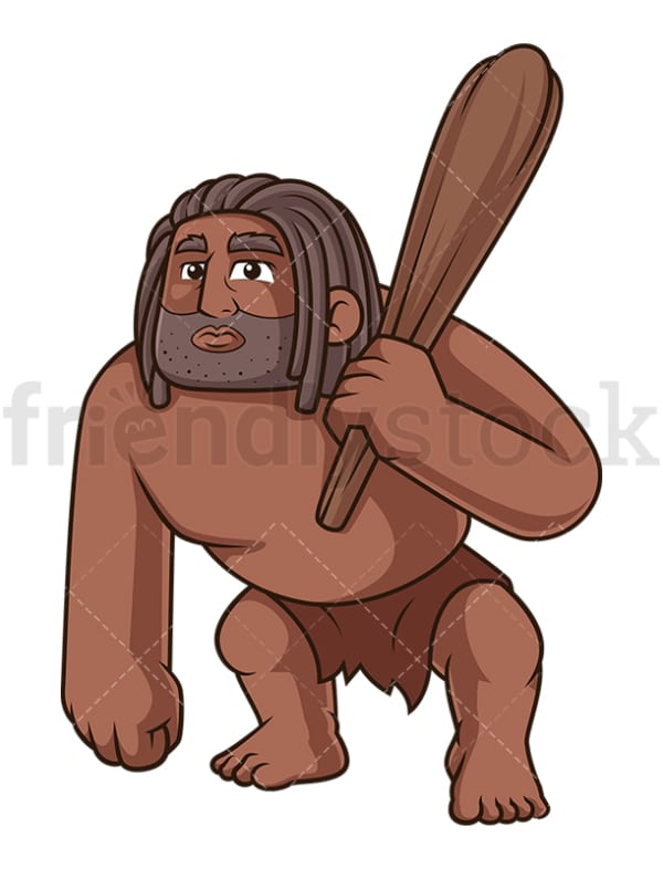 Primeval Man Cartoon Clipart Vector - FriendlyStock