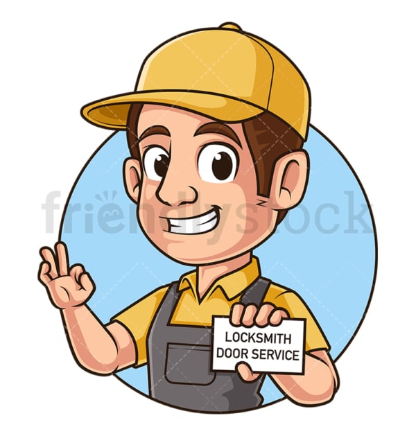 Locksmith Logo Cartoon Clipart Vector - FriendlyStock