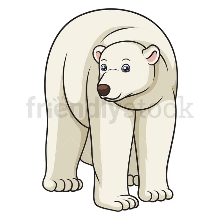 Polar Bear Cartoon Clipart Vector - FriendlyStock