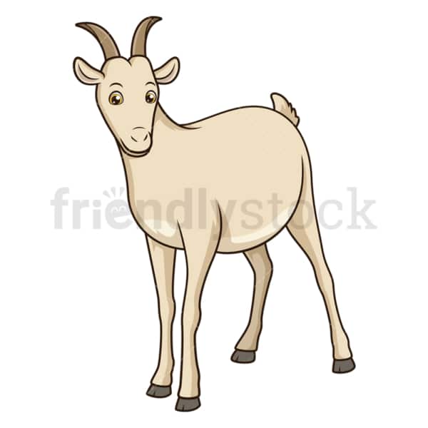 Simple Goat Cartoon Clipart Vector - FriendlyStock