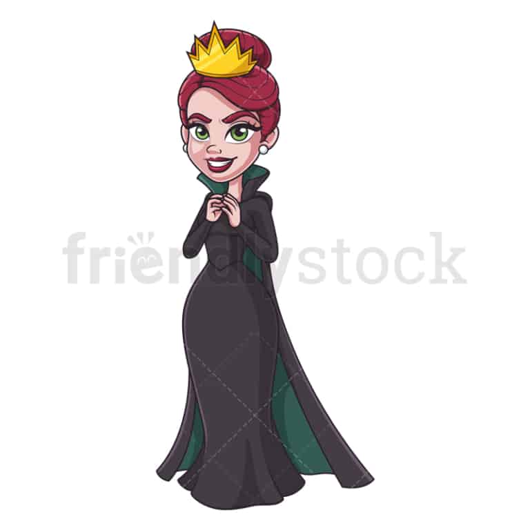 Evil Queen Plotting Cartoon Clipart Vector - FriendlyStock