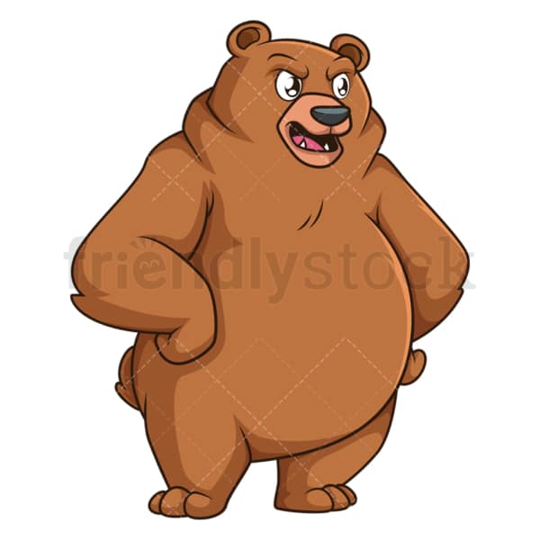 Angry Bear Cartoon Vector Clipart - FriendlyStock