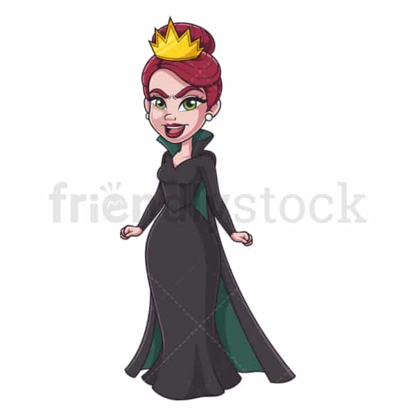 Evil Queen Plotting Cartoon Clipart Vector - FriendlyStock