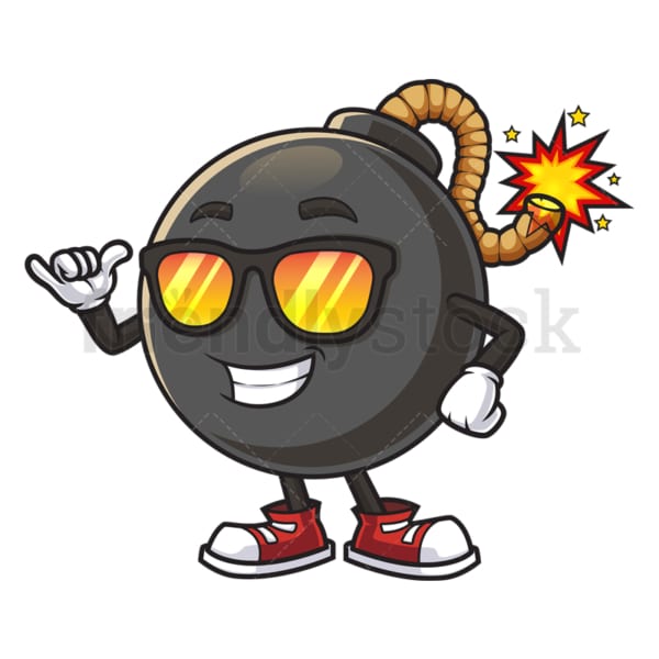 Cool Bomb Shaka Sign Cartoon Clipart Vector - FriendlyStock