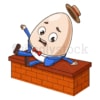 Humpty Dumpty Falling From Wall Cartoon Clipart Vector - FriendlyStock