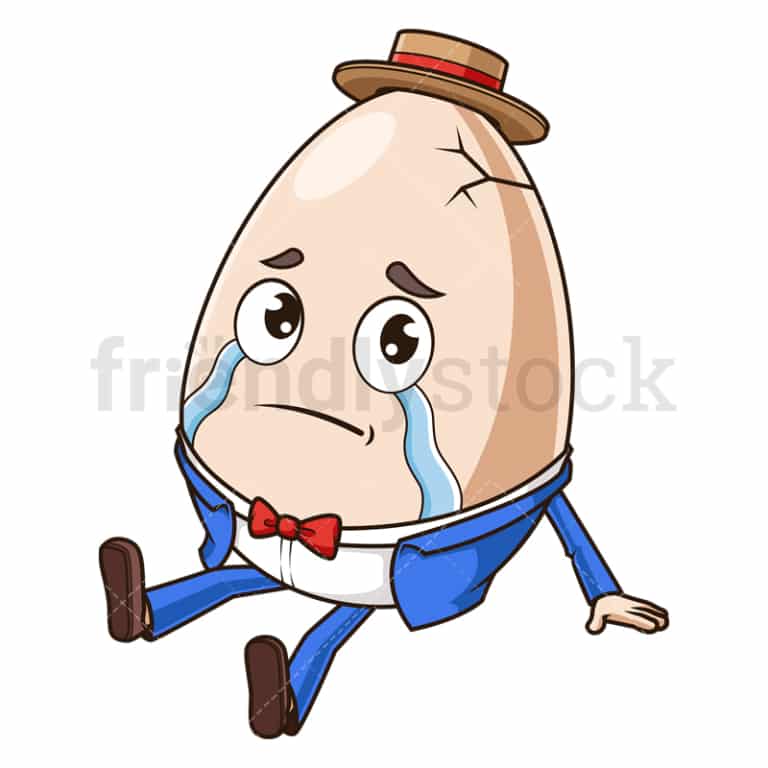Humpty Dumpty Broken Eggshell Cartoon Clipart Vector - FriendlyStock