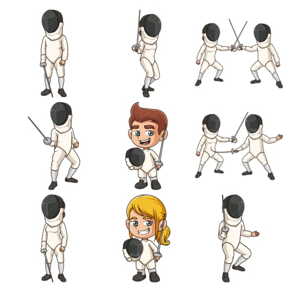People Fencing Collection Clipart Vector Collection - FriendlyStock